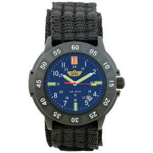 UZI Protector Thailand Movement Men's Watch with Nylon Strap, Black/Blue