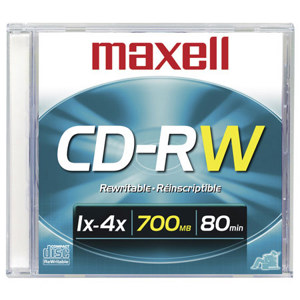 Maxell CD-RW 700MB Rewritable Recordable Disc with Jewel Case 630010