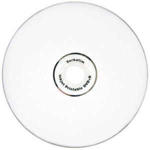Used Verbatim DVD+R 4.7 GB, 16x DataLifePlus, White Inkjet Hub Printable, 50 Pack on Spindle