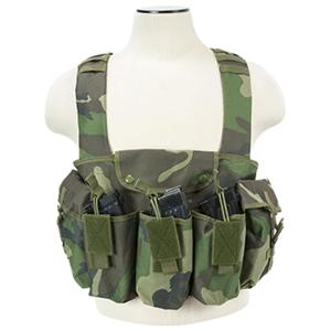 NcSTAR Vism AK Chest Rig with 3x Double AK Magazine Pouches, Woodland Camo