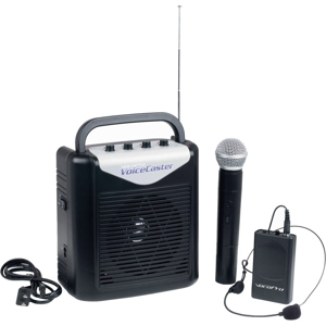 VocoPro VOICECASTER Rechargeable PA System with 2x Wireless Mic