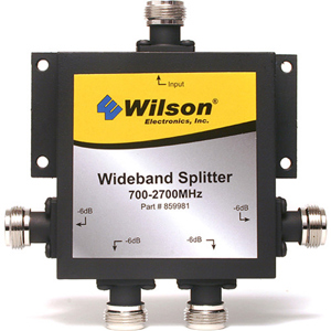 Wilson Electronics -6dB 4-Way Splitter with N-Female Connector, 700-2700MHz