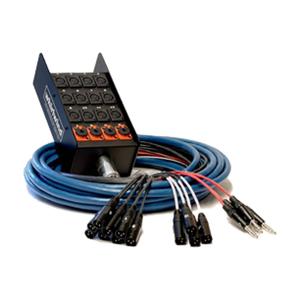 Whirlwind 50' Box to Fan 4 1/4" TRS Medusa Snake Cable, 16 XLR Inputs ...
