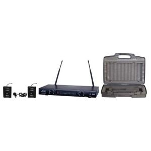 Audio 2000s AWM6012UK UHF 2-Channel Wireless Lapel/Guitar Microphone System