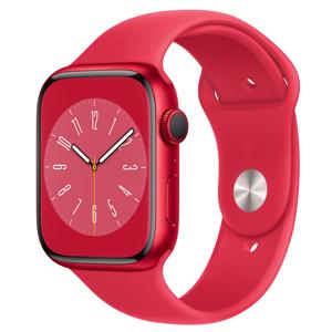 Apple Watch Series 8 GPS + Cellular, 45mm RED Aluminum Case w/RED Sport ...