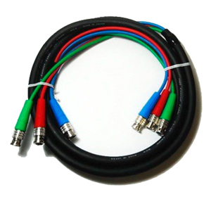Canare 3 Channel 75 Ohm V3-3C Video Coxial Cable with BCP-C3B Plugs, 3m