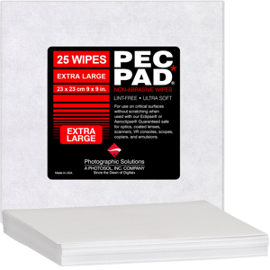 Photographic Solutions PEC PAD 9x9" Non-Abrasive Lint Free Wipes, 25 ...