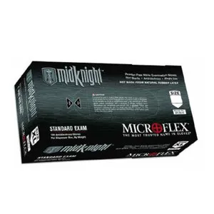 Dival Microflex MidKnight Black Nitrile Powder-Free Gloves, Medium, 10 ...