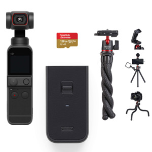 DJI Pocket 2 Gimbal Camera Bundle with DJI Do-It-All Handle, 128GB Card ...