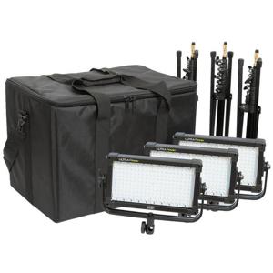 F & V K2000S Power Bi-Color LED Half-Panel 3-Light Kit, V-Mount