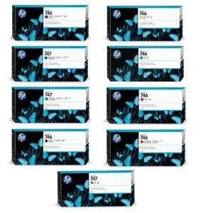 HP 746 300ml Ink Cartridge Kit Includes Nine ink Cartridges P2VA KA