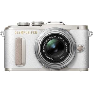 Olympus PEN E-PL8 Mirrorless with Silver 14-42mm II R Lens - White