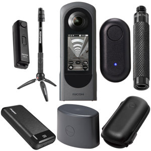 Ricoh THETA X 360 Degree 2.25" Touchscreen Spherical Camera Bundle With ...