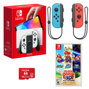 Nintendo Switch 64GB OLED Console with White Joy-Con Controllers With ...