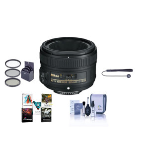 Nikon 50mm f/1.8G AF-S NIKKOR Lens, with Accessory Bundle - Adorama