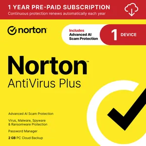 Norton Antivirus Plus 1-Year Security Software License, 1-User,1-Device ...