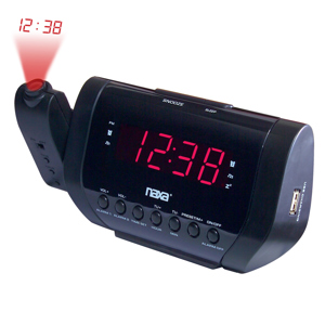 Naxa NRC-167 Projection Dual Alarm Clock Radio with USB Charge Port NRC-167