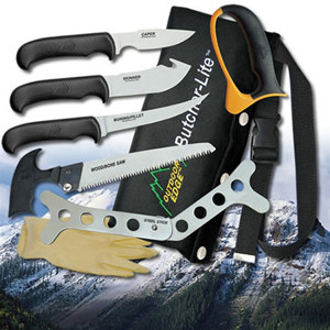 Outdoor Edge 8-Piece Field Butcher Kit with Belt Scabbard