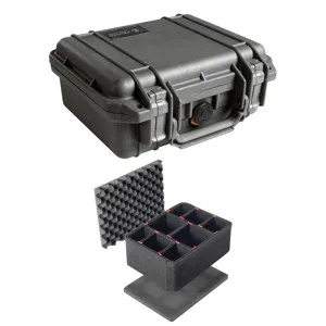 Pelican 1200 Watertight Mini-S Hard Case with Foam, with Divider Kit ...