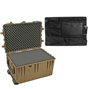 Pelican 1660 Watertight Wheeled Hard Case with Foam, Tan, with Lid ...