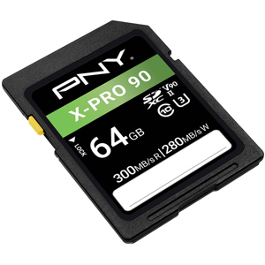 PNY Technologies X-PRO 90 64GB Class 10 U3 V90 UHS-II SDXC Flash Memory ...