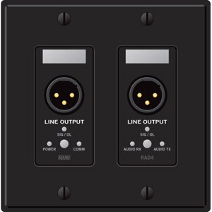 Rane RAD4 2 Gang Wall Plate with 2 Line Outputs, Black - Adorama