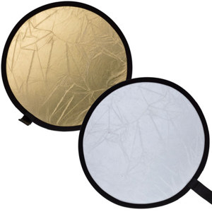 Adorama 12in Circular Collapsible Disc Reflector, Gold / White #CFR12GW