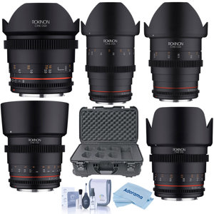 Rokinon 24mm, 35mm, 50mm, 85mm, 14mm Cine DSX 5-Lens Kit for Sony E w ...
