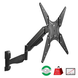 SIIG Full Motion Gas Spring TV Wall Mount, 48.5 Lbs Capacity CE-MT2F12-S1