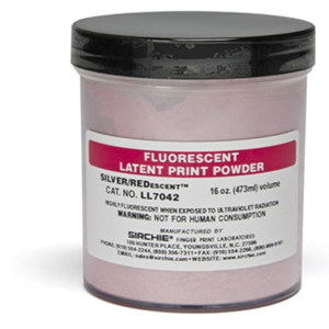 Sirchie Silver/Redescent Fluorescent Print Powder, 16oz/473ml
