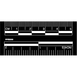 Sirchie 2" Adhesive Photo Evidence Scales, 50 Each, White on Black