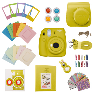 FujiFilm Instax Mini 9 Accessory Kit - Yellow (Camera Not Included)