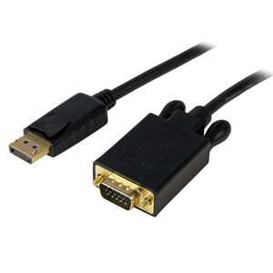 StarTech 10' 20 Pin DisplayPort Male to 15 Pin VGA Male Adapter ...