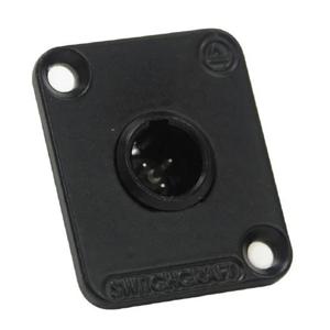 Switchcraft Tini-QG Mini 3-Pin XLR Male Panel Mount Connector, Black / Gold