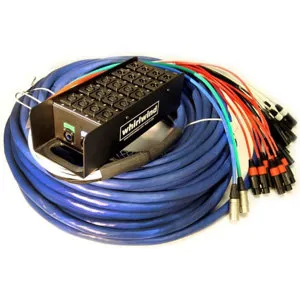 Whirlwind 200' Box to Fan Medusa Data Snake Cable, 20 XLR Input, 2 Cat6 ...