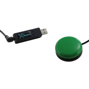 X-Keys USB Three-Switch Interface with Green Orby Switch XK-1312-ORGN-BU