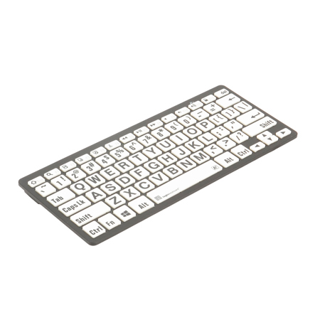 Used LogicKeyboard XL Print PC Bluetooth Mini Keyboard, Black on White ...