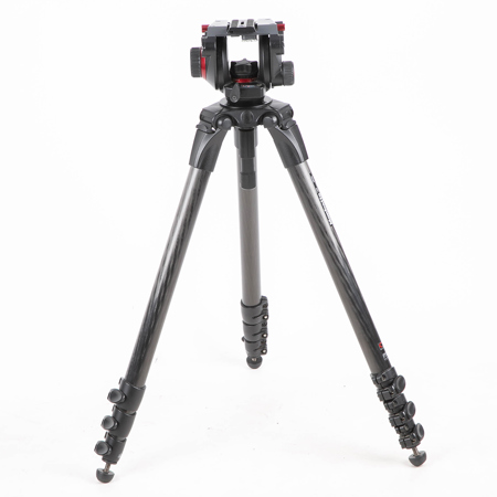 Used Manfrotto 504HD VD Fluid Video Head with 536 Carbon Fiber Tripod ...