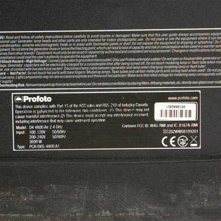 Used Profoto 900893 D4 4800Ws Air Generator - SKU#1740802 - Adorama