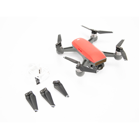Used DJI Spark Mini Drone Lava Red V