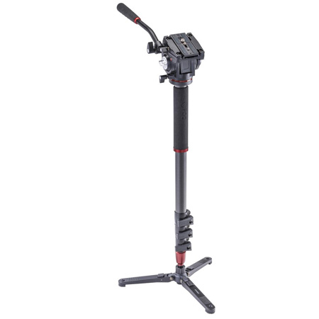 3Pod 4 Section Carbon Fiber Photo/Video Monopod w/Fluid HD Video Head