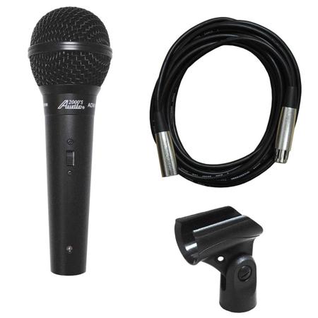 Audio 2000s ADM1064B-L Professional Cardioid Dynamic Mic with 20' Lo-Z ...