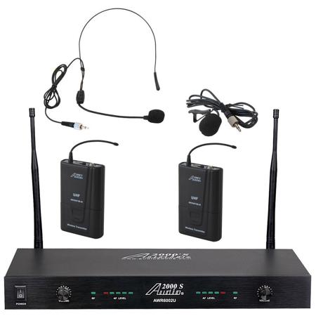 Audio 2000s AWM6002U 2-Channel UHF Wireless Headset & Lavalier ...