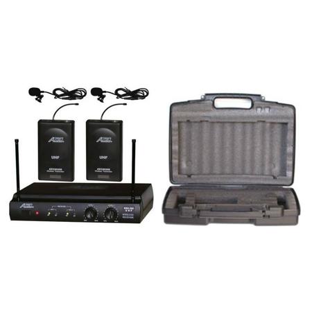 Audio 2000s AWM6032UM UHF Dual-Channel Wireless Lavalier Microphone System