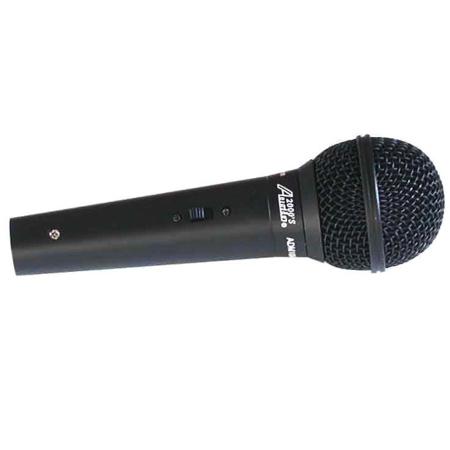 Audio 2000s ADM1064B Dynamic Mic with 16' XLRF-1/4" Hi-Z Cable, Black Metal