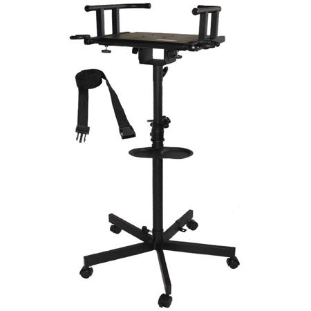 Audio 2000s Karaoke Stand with Wheels for TV Monitor and Guitar Amplifier