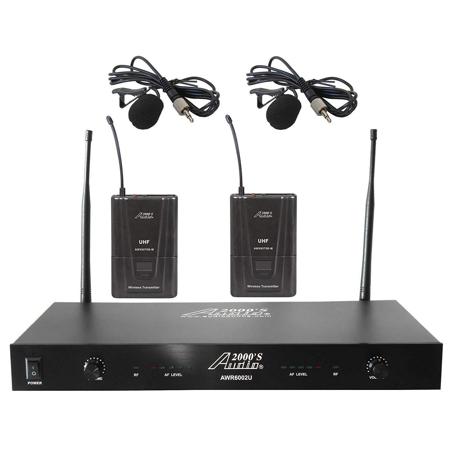Audio 2000s AWM6002UM Professional 2-Ch UHF Wireless Lavalier ...