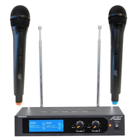 Audio 2000s VHF Dual-CH Wireless System, Includes Receiver & 2x ...