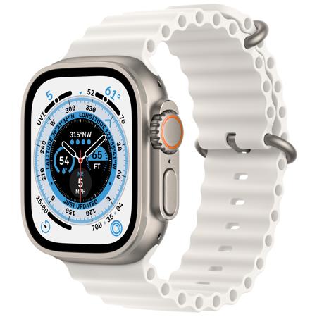 Apple Watch Ultra GPS + Cellular, 49mm Titanium Case with White Ocean Band