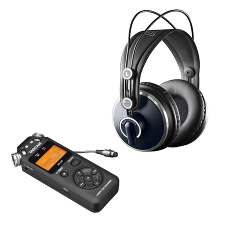 AKG K 271 MK II Pro Studio Headphones W/Tascam DR-05 Handheld Recorder